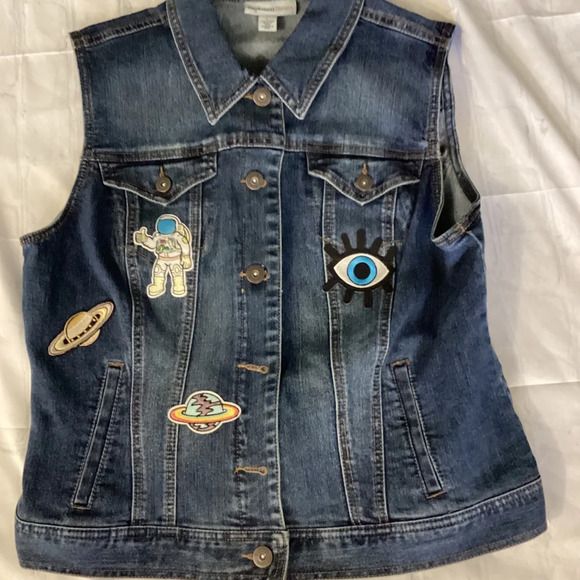 Embroidery | Jackets & Coats | Patch Denim Vest | Poshmark